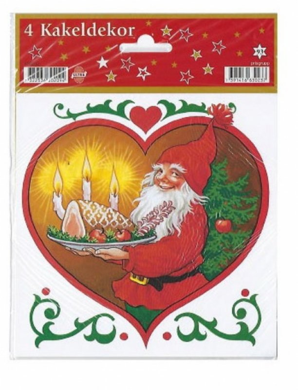 Kakeldekor: Tomte med julskinka - Julpynt - Jul